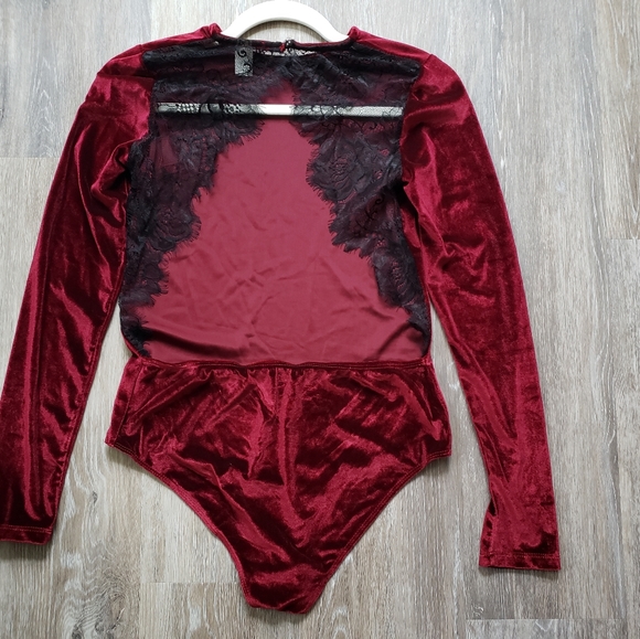 Boutique | Tops | Red Velvet Bodysuit | Poshmark